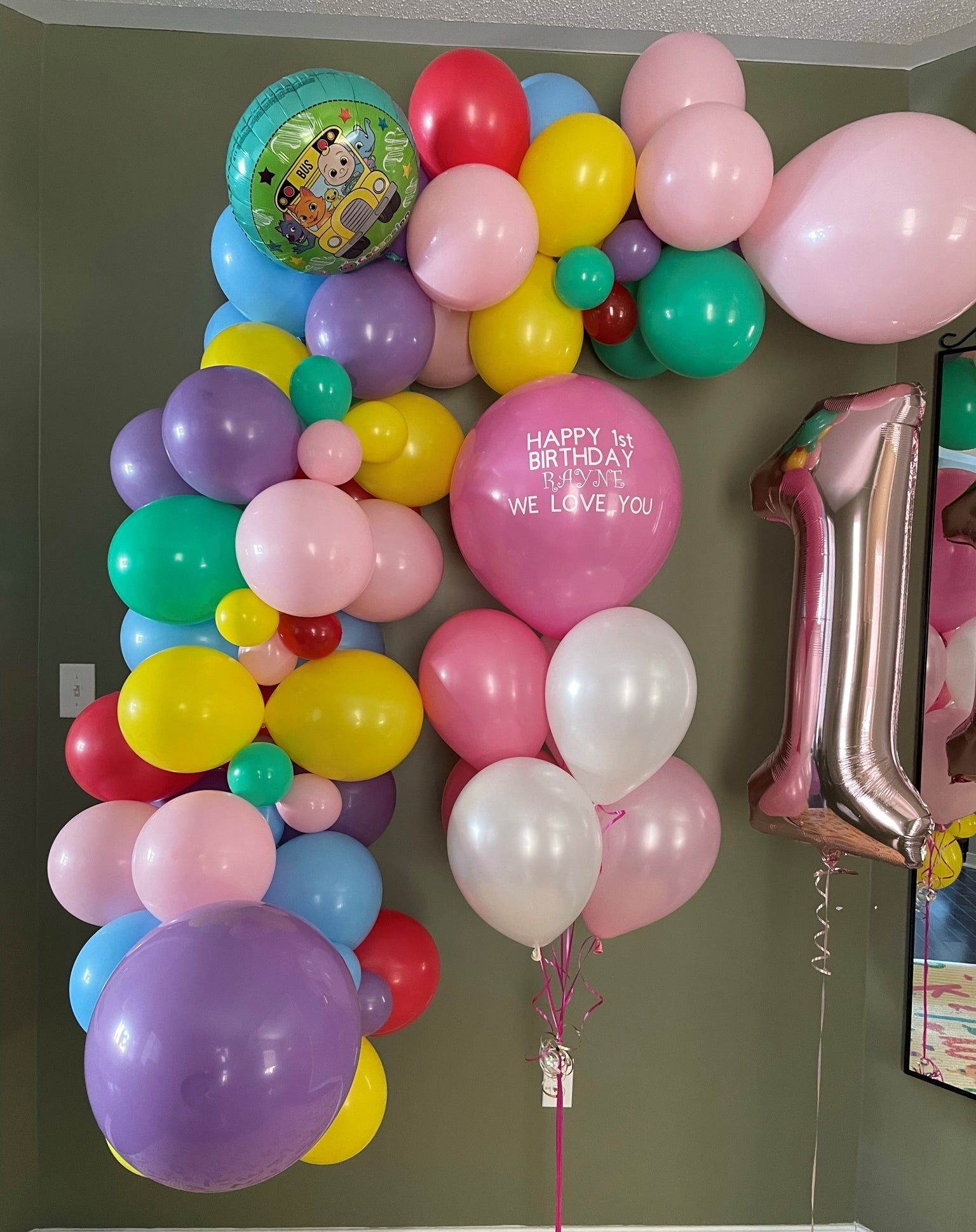 7ft Rainbow Balloon Cluster Birthday Package – Balloons Balloons Balloons